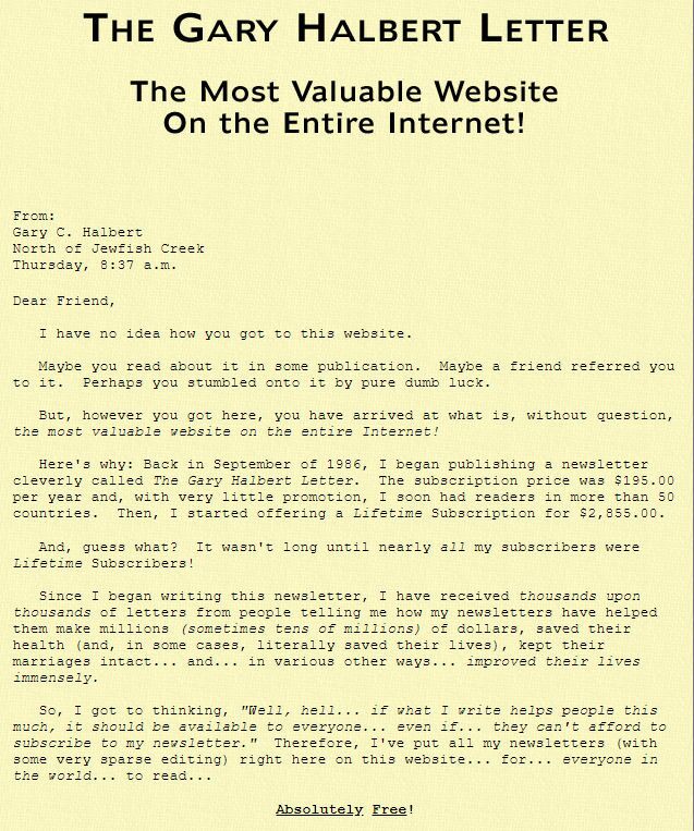 Gary Halbert: Marketing Lessons From The Late Great Gary Halbert